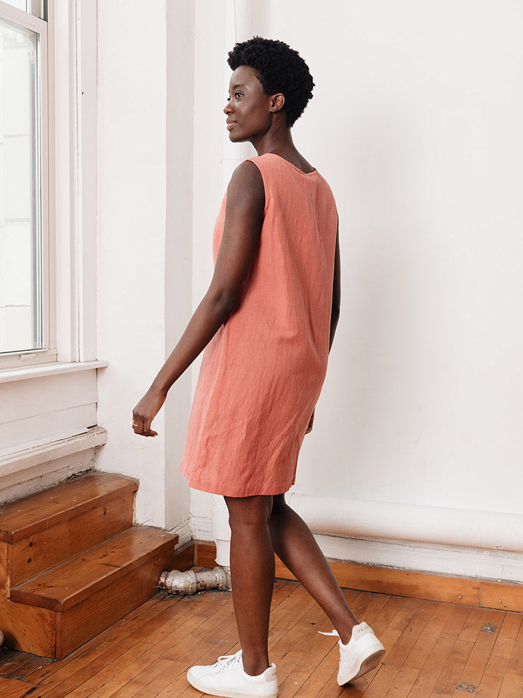 Jacklyn Shift Dress Rose Linen - Fair Trade Dresses | Mata Traders