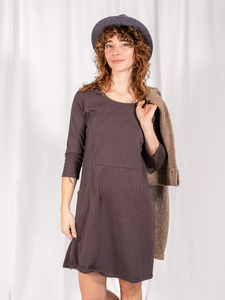 Sweet Seams Dress Shale Rib Knit - Fair Trade Dresses | Mata Traders