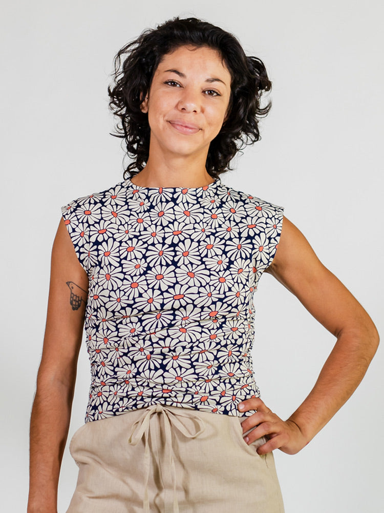 Ruched Top Matisse Navy - Fair Trade Clothing | Mata Traders