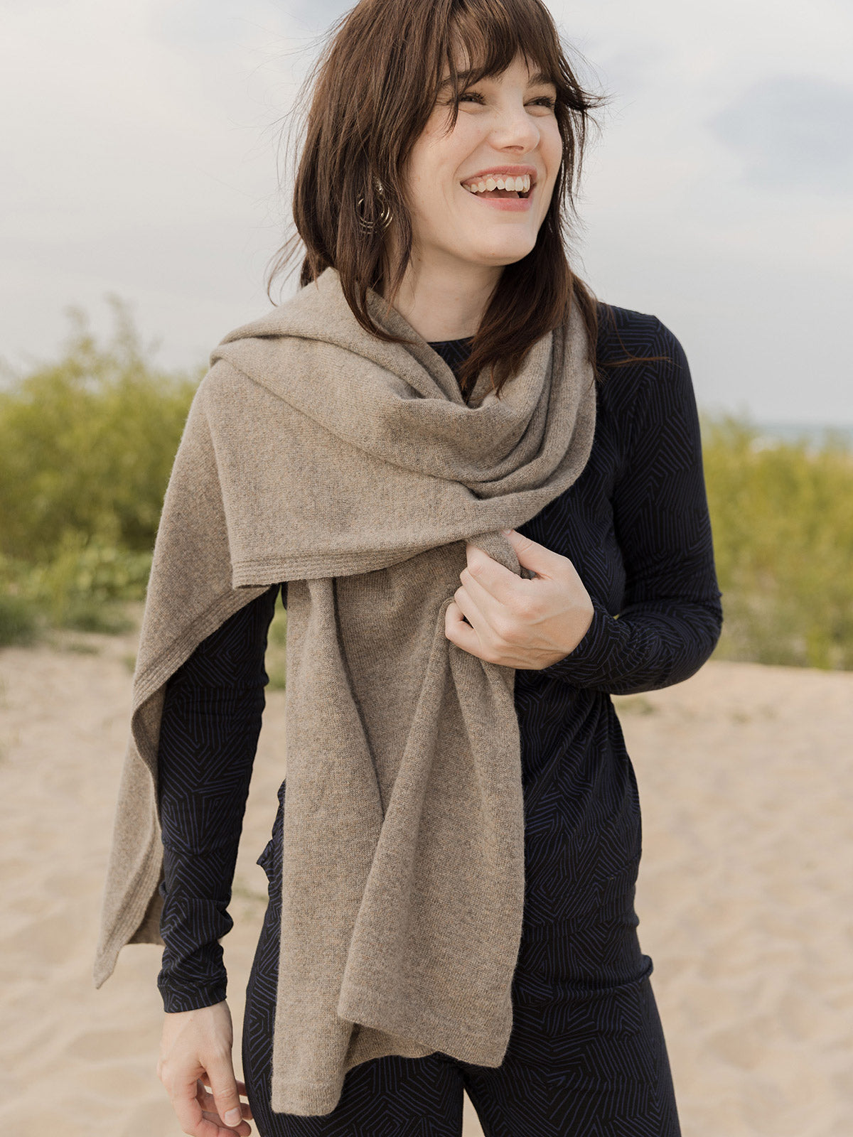 Meryl Cashmere Wrap Mocha - Fair Trade Nepal | Mata Traders