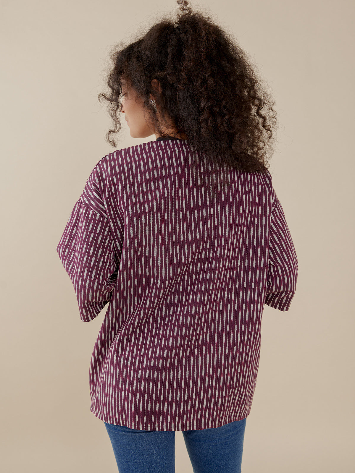 Women's Plum Ikat Relaxed Jacket | Fair Trade | Mata Traders