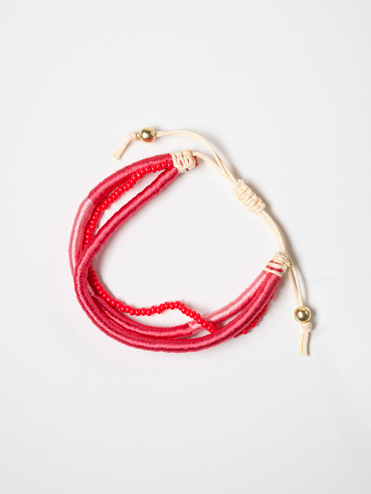 Friendship Threaded Bracelet Cherry - Handmade Jewelry | Mata Traders
